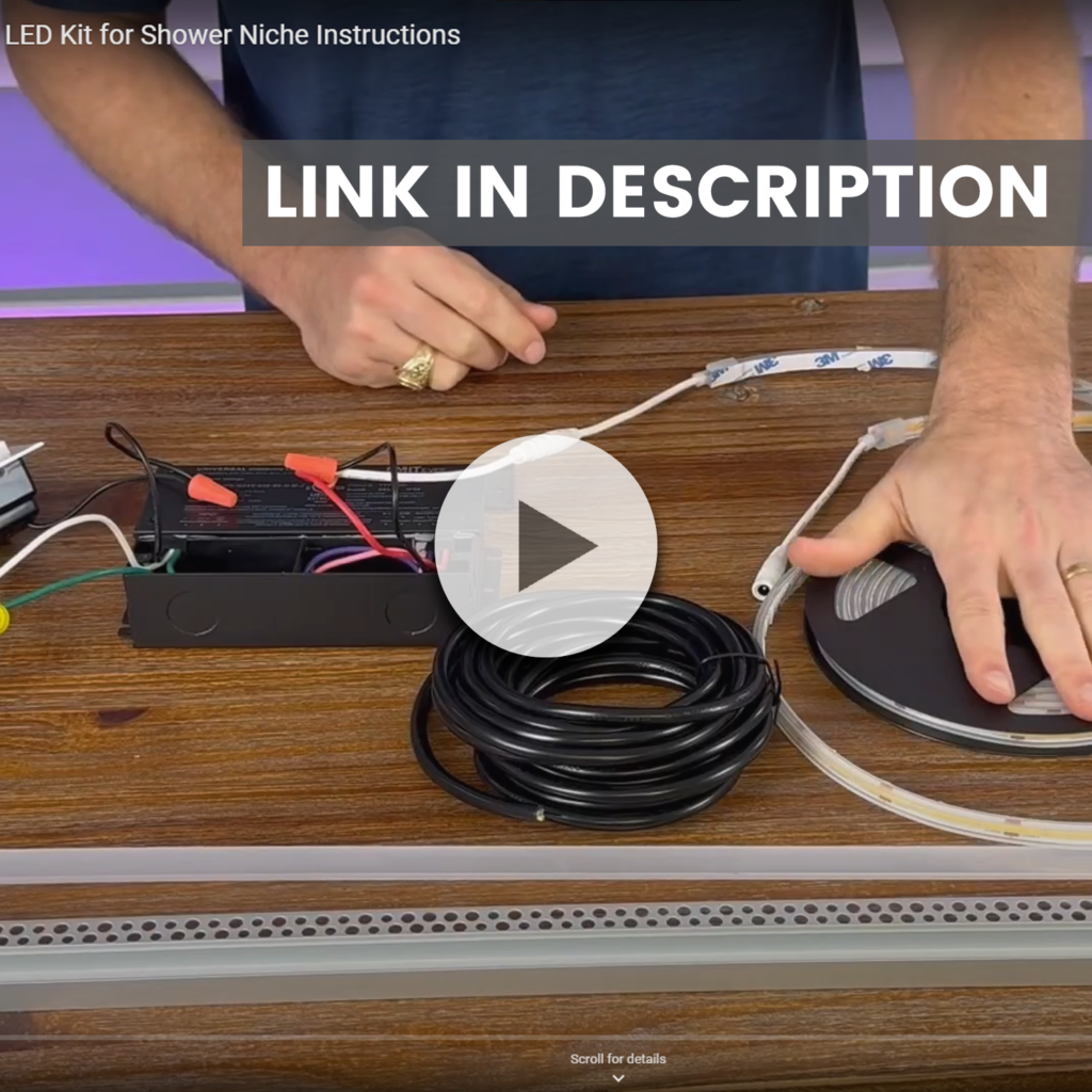 Shower Niche LED Light Kit - 24v IP68 Waterproof Up to 6.5Ft